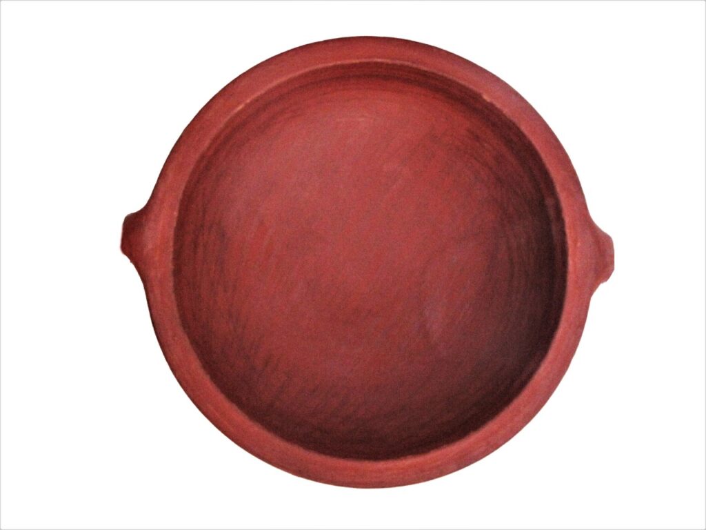 MANCHATTY,CLAY COOKING POT RED-with lower handle | Spice So Craft