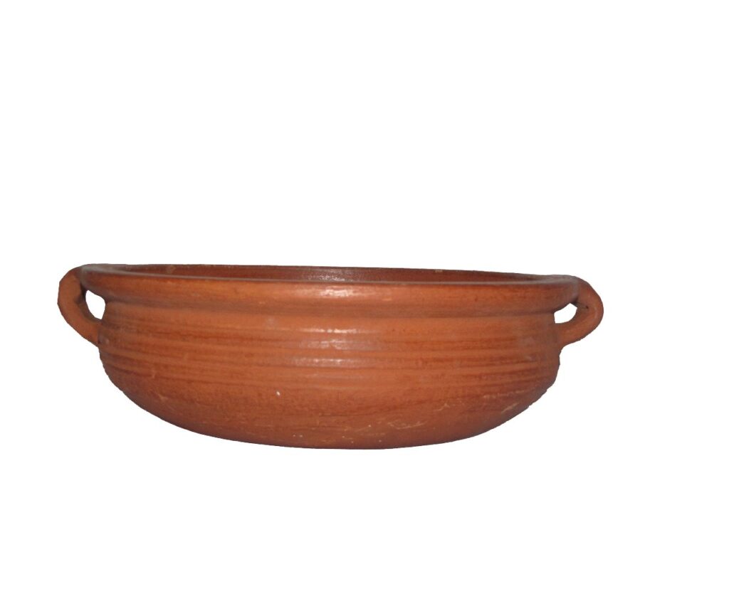 MANCHATTY,CLAY COOKING POT RED-with lower handle | Spice So Craft